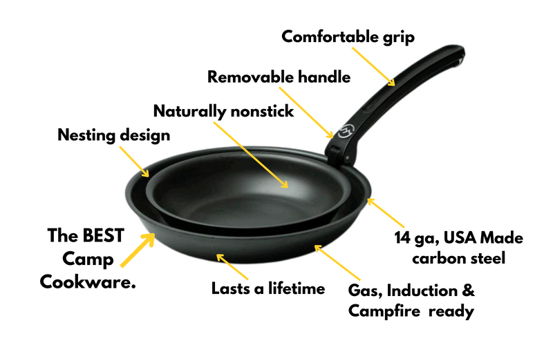 GOSO Cookware - Premium Carbon Steel Cookware with Removable Handles
