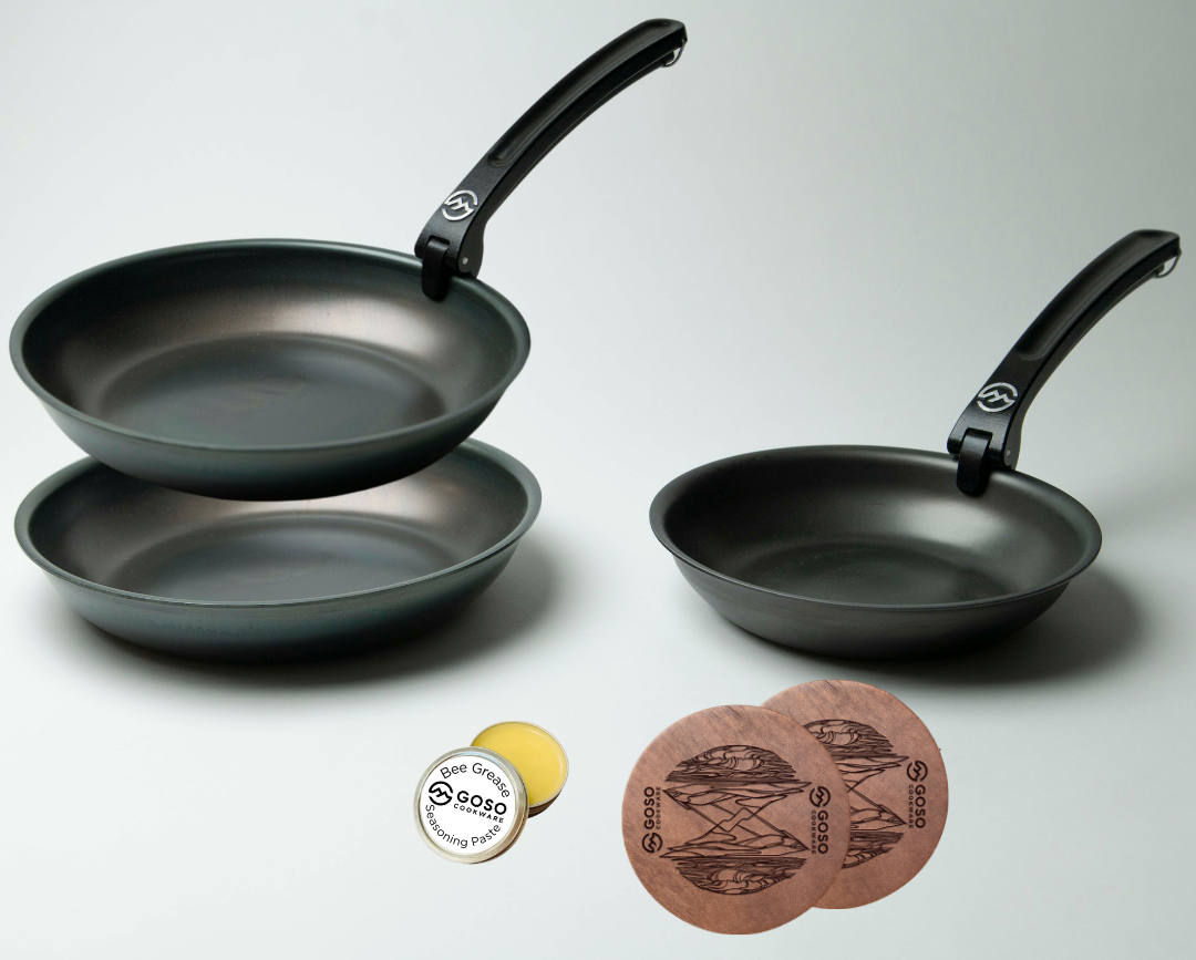 GOSO Cookware - Premium Carbon Steel Cookware with Removable Handles